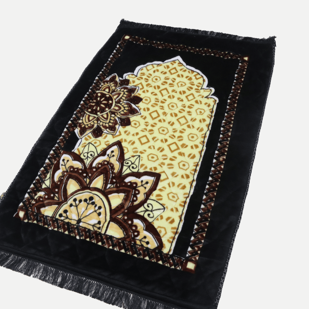 Buy Mughal Janamaz Printed Prayer Mat-Black Haven| PlushMink Online ...